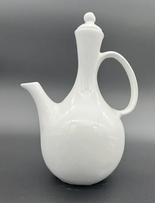 Traditional Ethiopian Coffee Pot – White Ceramic Jebena
