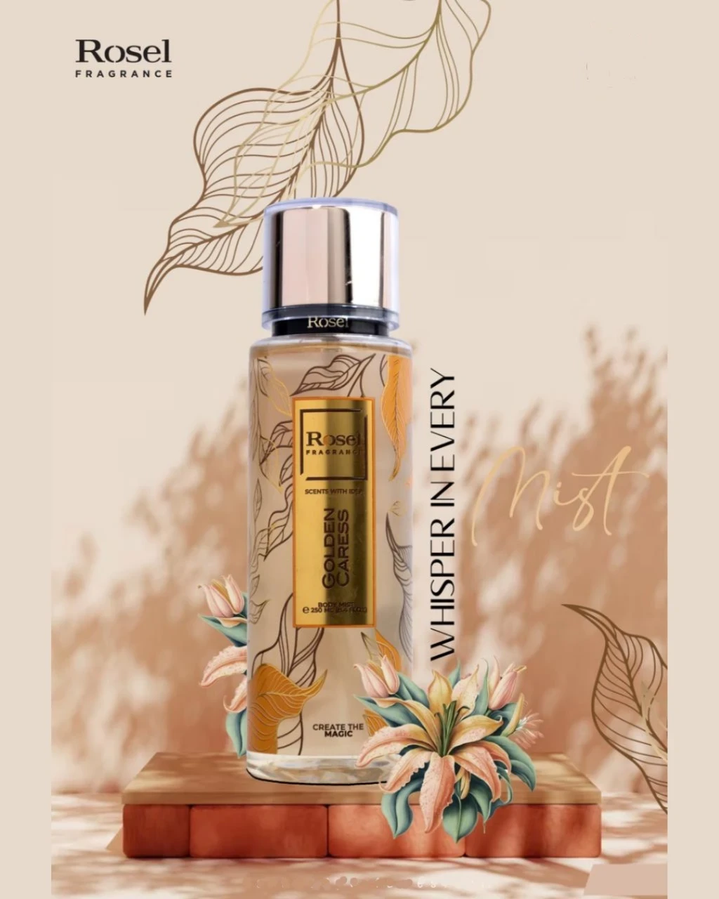 Rosel Fragrance Golden Caress Body Mist – 250ml